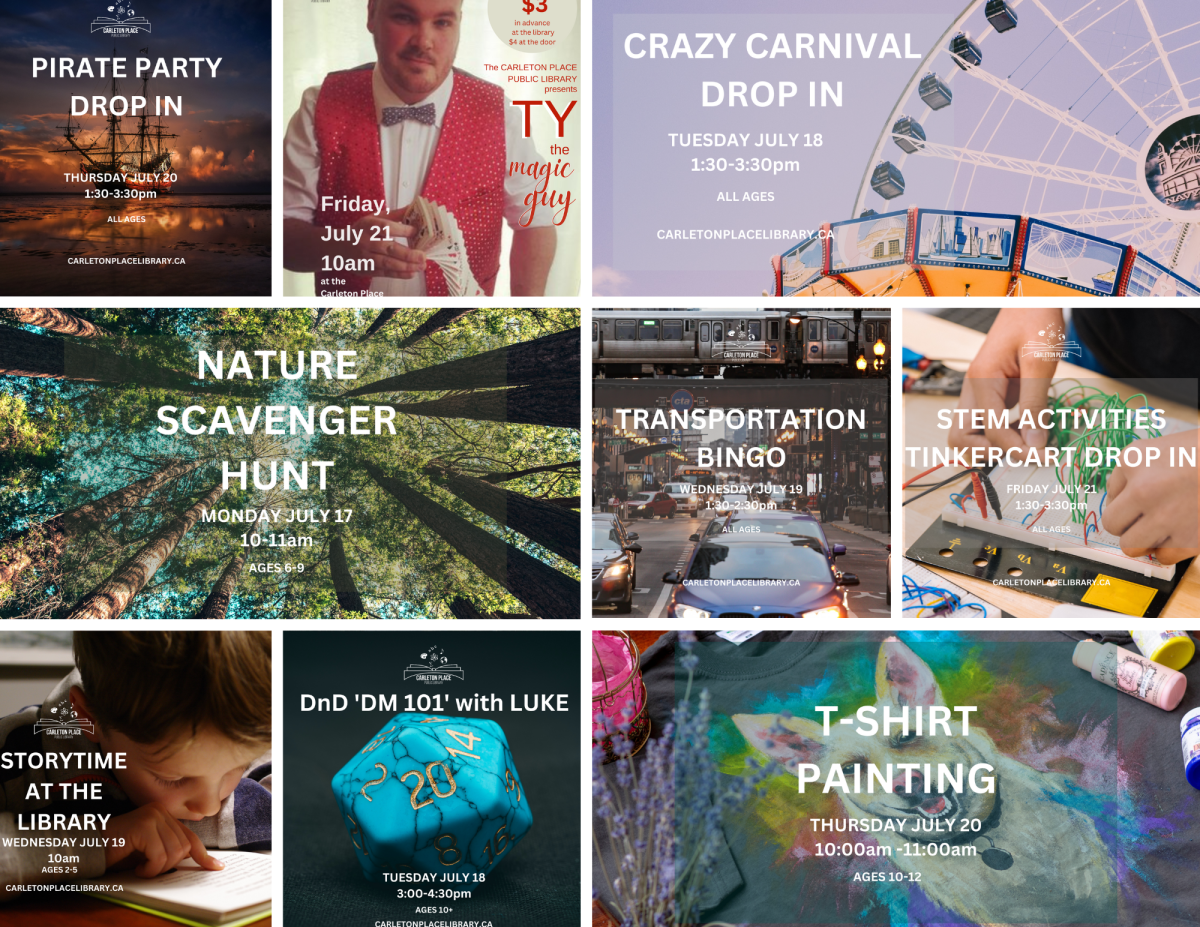 Weekly Programs July 17-22, 2023 - Carleton Place Public Library